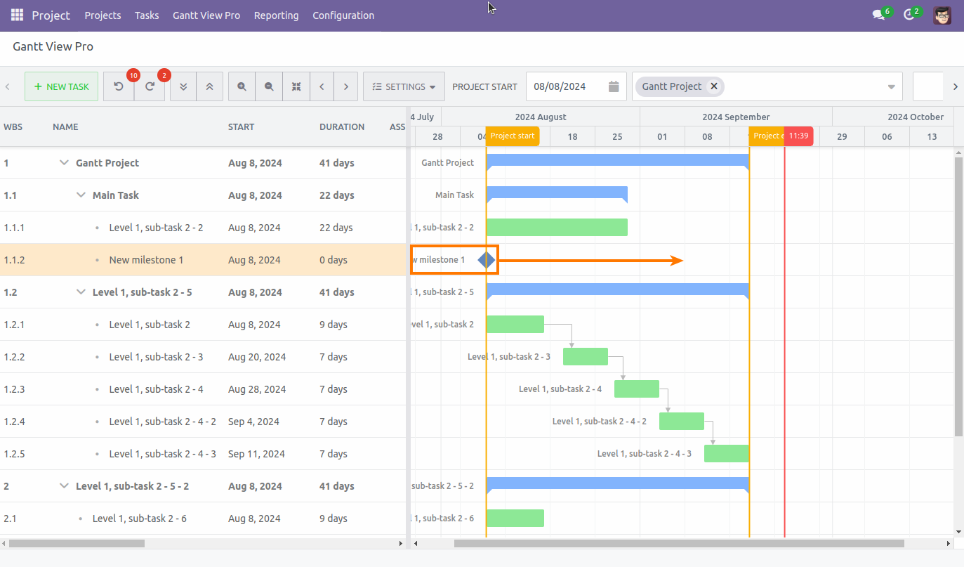 Bryntum Gantt for Odoo Docs